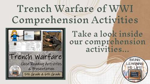 Trench Warfare in World War I Close Reading Comprehension | 5th & 6th Grade