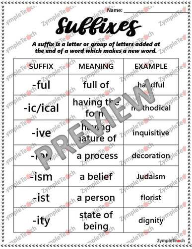 Suffixes worksheets by ZympleTeach | TPT