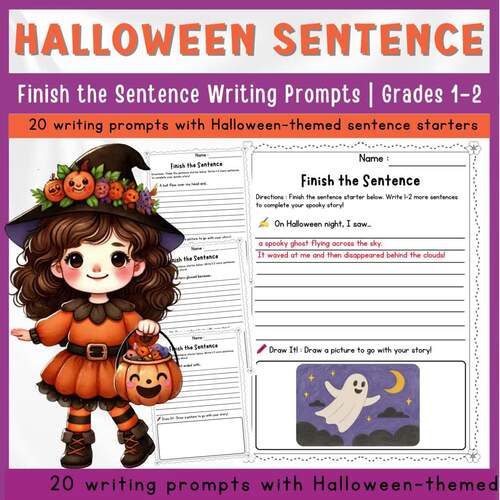 Halloween Activity | Finish the Story Narrative Writing Prompts ...