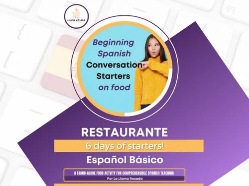 Spanish - Food Conversation Starters - Beginning Level by La Llama Rosada