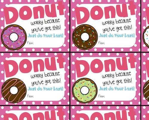 Donut Testing Motivation Gift Tag- Donut worry because you've got this!