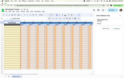 Participation Tracker: Excel OR Google Sheet by MC Madeline's Classroom