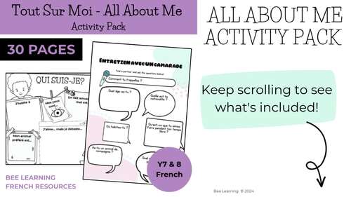 Tout Sur Moi - Me Voici! All About Me French Speaking & Writing Activities