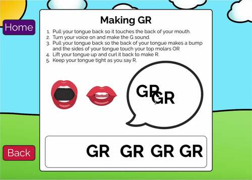 GR G Minimal Pairs Sentences R Cluster Reduction Boom Cards tongue ...