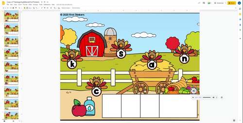 Thanksgiving S Blends Phonics Game | Digital Fall Activities for Seesaw ...