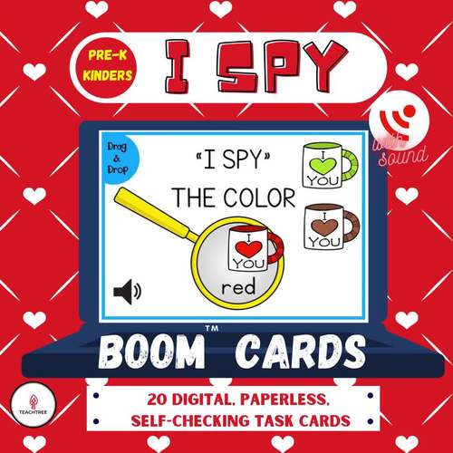 Distance Learning - Digital Boom Cards - "I Spy" Colors (Love Mugs)