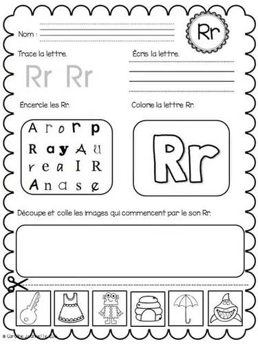 French Alphabet Letter R | Alphabet Lettre R by Caroline Joannette