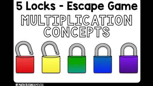 4th Grade Multiplication Concepts Escape Game | Boom Cards | 4OAB4