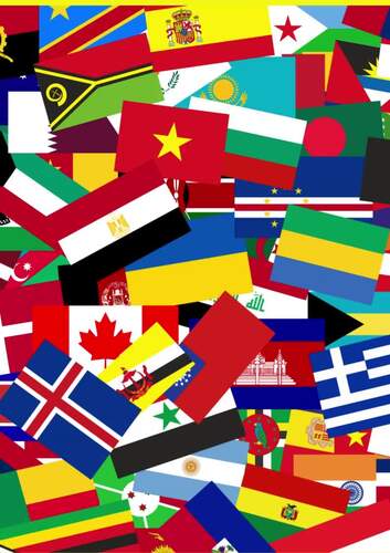 "Hello from Around the World: Flag Bunting from 65 Countries for ...