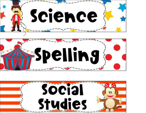 Circus Classroom Themed Assorted Editable Class Labels | TPT
