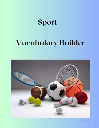 Sport: EDITABLE Vocabulary Builder with IPA List by Josephine's EFL ...
