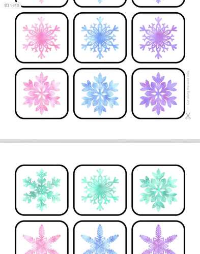 Snowflake Memory Match Game by Little Rainbow School House | TPT