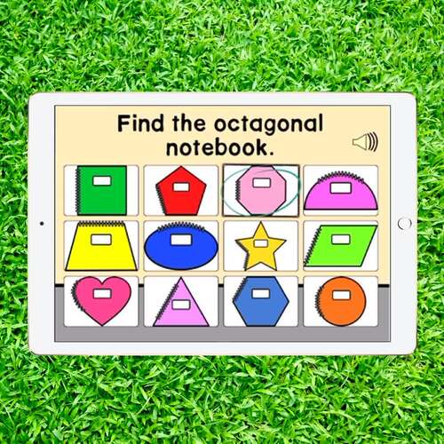 Find the Back to school Shapes | BOOM CARDS with audio | OCTAGON