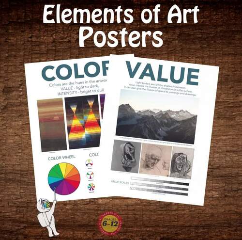 Elements of Art Posters - 8 Posters - 2 Spellings of Color and Colour
