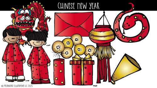 Chinese New Year clip art, China clip art, dragon clip art COLORED Version