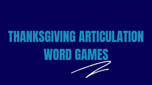 Thanksgiving Articulation Word Games by Kayla SLP | TPT
