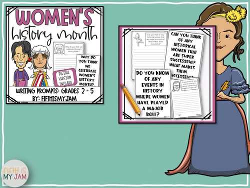 Women's History Month Writing Prompts Digital Included by Fifth is my JAM