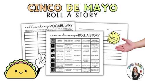 Cinco De Mayo Roll a Story Activity | Narrative Writing Prompts | Editable