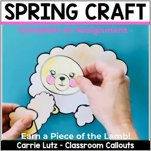 Build a Lamb Spring Literacy Craft – 1st Grade ELA Sub Plans Fun