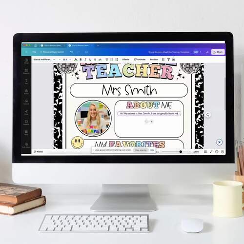 Disco Western Editable Meet the Teacher Template by Miss Dwyer's Digitals