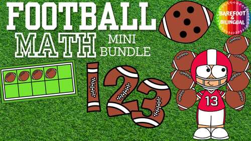 Football Math Clipart Mini Bundle | 6 Math Football Clipart Sets in 1