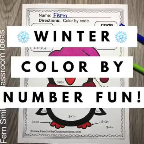 Winter Color By Number Addition and Subtraction Bundle | TPT