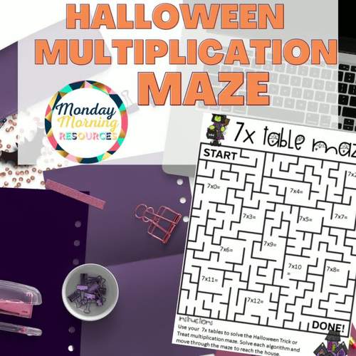 Halloween Multiplication Mazes 2x-12 Times Tables -Trick or Treat Math ...