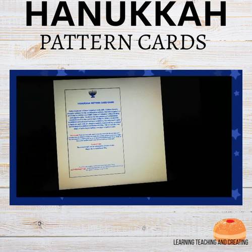 HANUKKAH PATTERN CARDS FOR KINDERGARTEN, AND PRESCHOOL | TPT