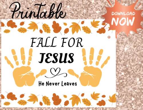 Fall for Jesus Handprint Craft Christian Fall Kids Craft Sunday School ...