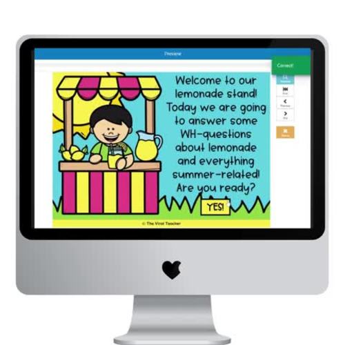 Summer WH Questions Lemonade Stand Boom Cards™ by The Viral Teacher