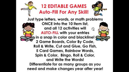 EDITABLE Summer Games or End of the Year Review Sight Words 16 Games ...