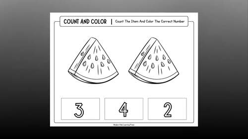 Watermelon Counting Objects to 20 Worksheets - Autism Math Activities