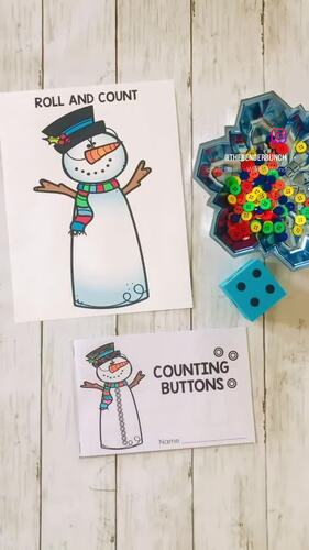Winter Counting 1 - 12 - Fine Motor, Numbers, Number Words, & Ten Frames