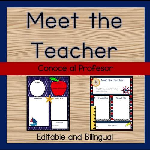 Bilingual Meet the Teacher Newsletter| Editable Google Slides| Nautical ...