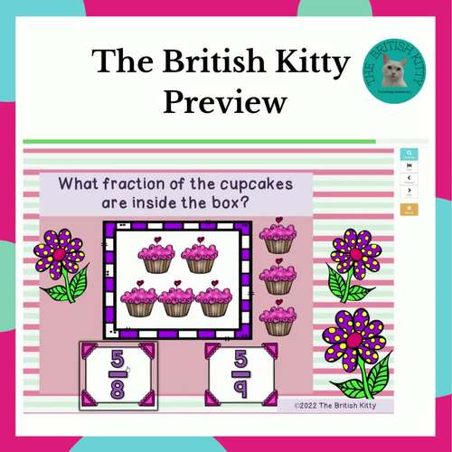 Fractions What Fraction Is Inside The Box Boom Cards™ by The British Kitty