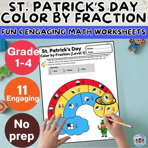 St. Patrick’s Day Color by Fraction Activities - Math Centers for ...
