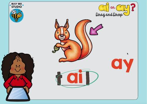 AI AY Long A Vowel Teams Boom Cards by Busy Bee Studio | TPT