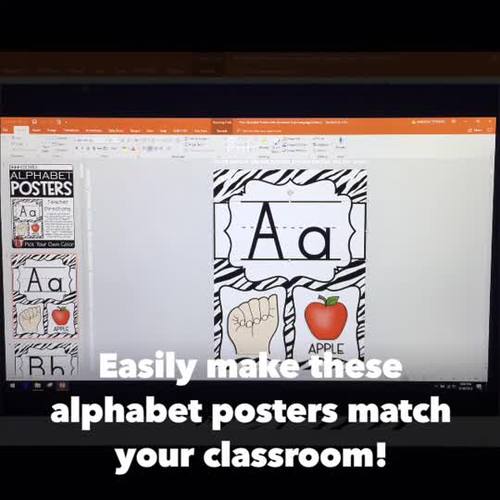 Alphabet Posters with ASL Hand Signs | Zebra Print Theme | Manuscript ...