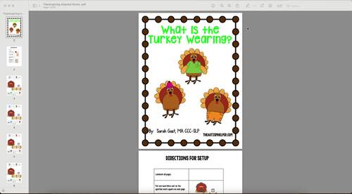 Thanksgiving Adapted Book Series by The Autism Helper | TPT