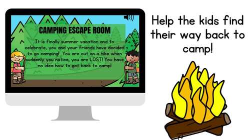 Digital End of Year Camping Escape Room 2nd Grade Math Review in Google ...