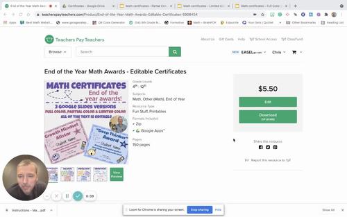 End of the Year Math Awards - Editable Certificates by Fun in 8th Grade ...