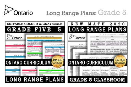 Grade 5 Ontario Long Range Plans Editable (.docx & .pdf) Great Value!