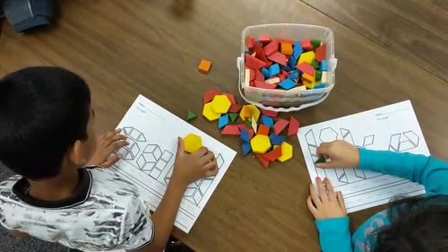 Second Grade Literacy Centers with Pattern Blocks {46 words!} | TPT