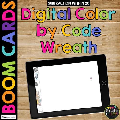 Christmas Digital Color by Code Boom Cards™ WREATH Distance Learning ...