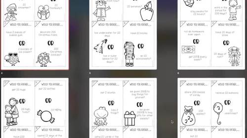 Fun Activity with 2 - Would you Rather Questions | No Prep Dollar Deal