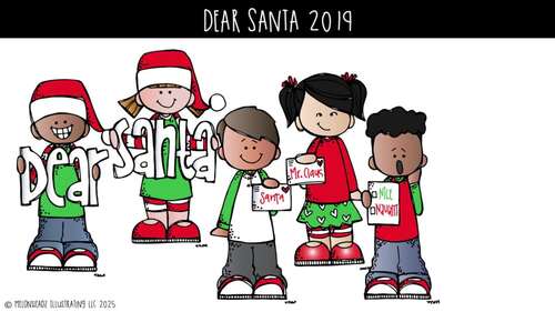 Dear Santa clip art 2019, Santa Letter clip art, Christmas clip art Mini