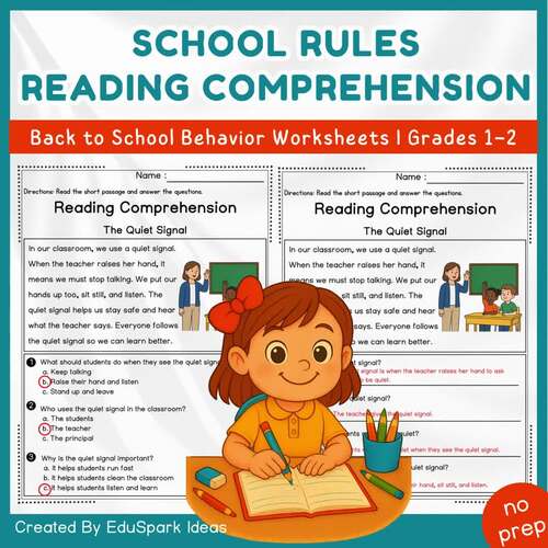 School Rules Reading Comprehension Passages | Grades 1–2 | Back to School