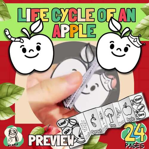 Apple Life Cycle Foldable Craft | Fall Science Activity for Kids