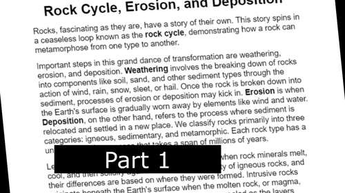 Earth Science Reading Comprehension Passages and Questions Digital ...