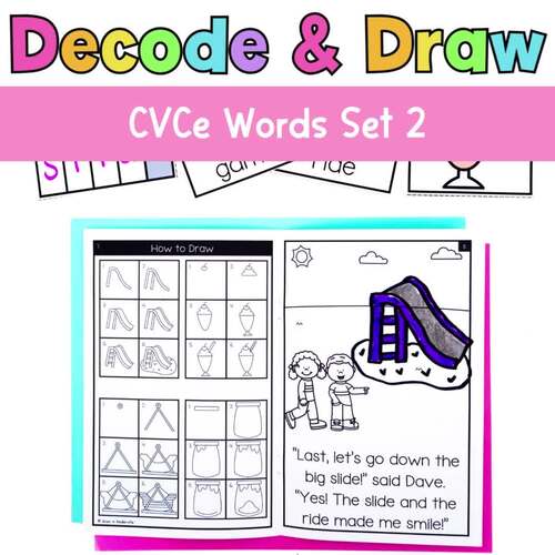 Decodable Readers CVCE Words Set 2 - Directed Drawing Books Phonics SOR ...